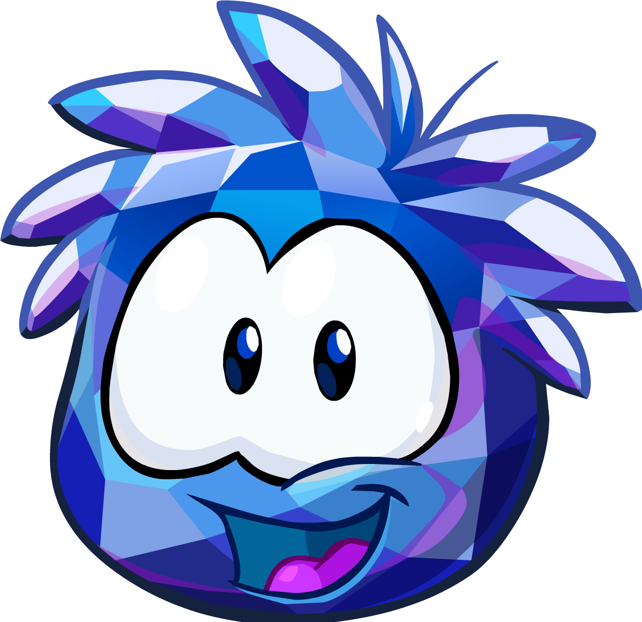 Blue Crystal Puffle Smiling - Club Penguin Puffles - Free Transparent ...