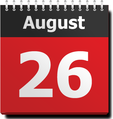 Download Aug-26 - August 21 Calendar Png PNG Image with No Background ...