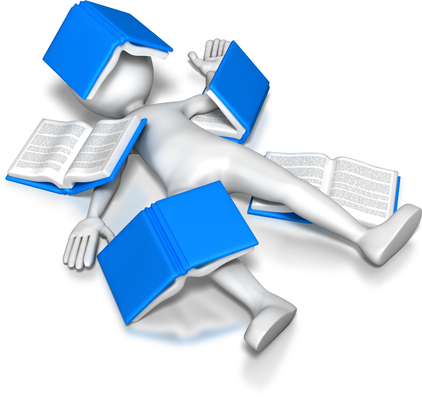 Download Student Covered With Books - Stick Figure Presenter Media PNG ...