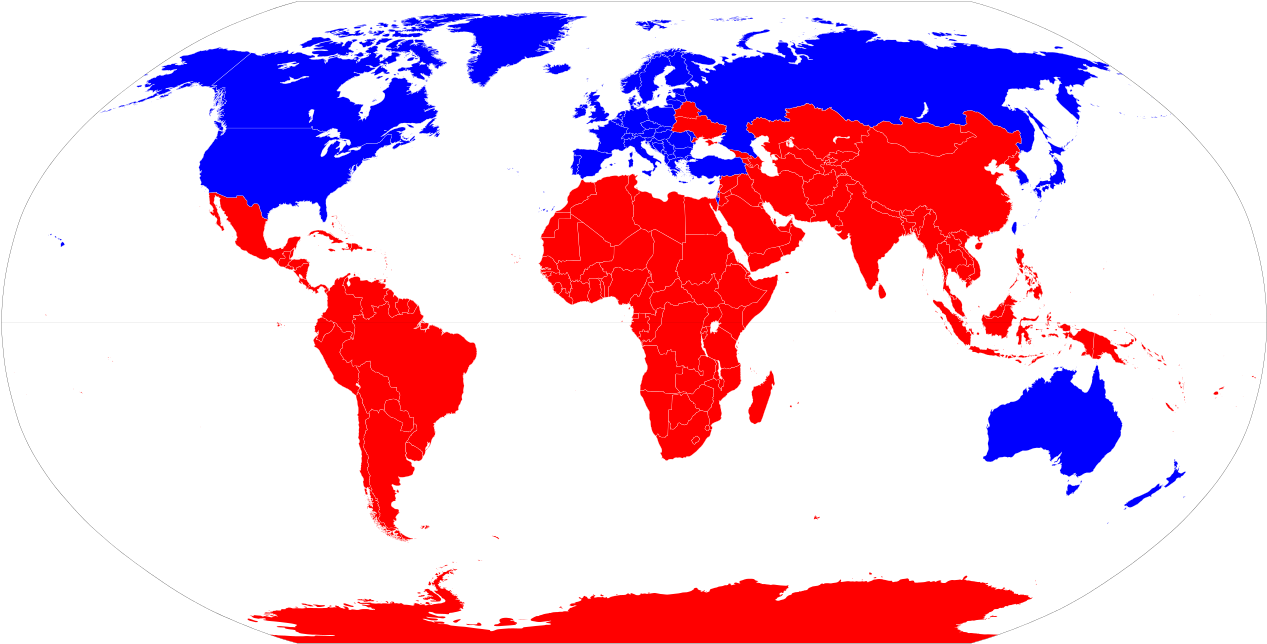 Download Fair Trade And Racism - World Map Red And Blue PNG Image with ...