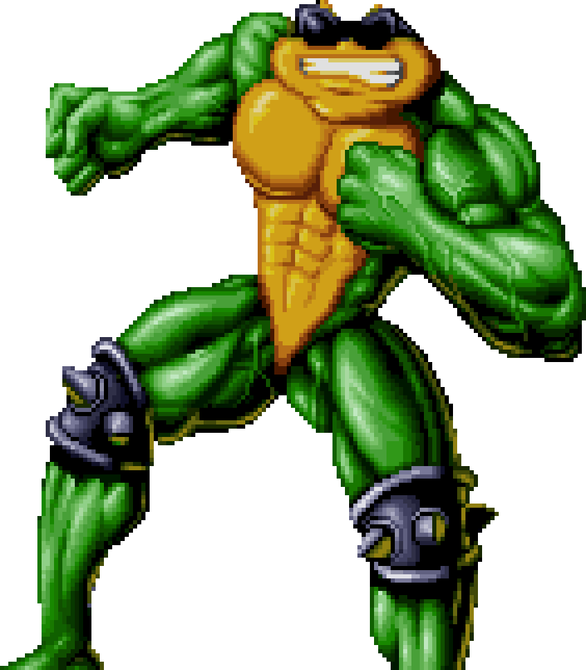 Rash As He Appears In Sprite Form - Battletoads Rash - Free Transparent ...