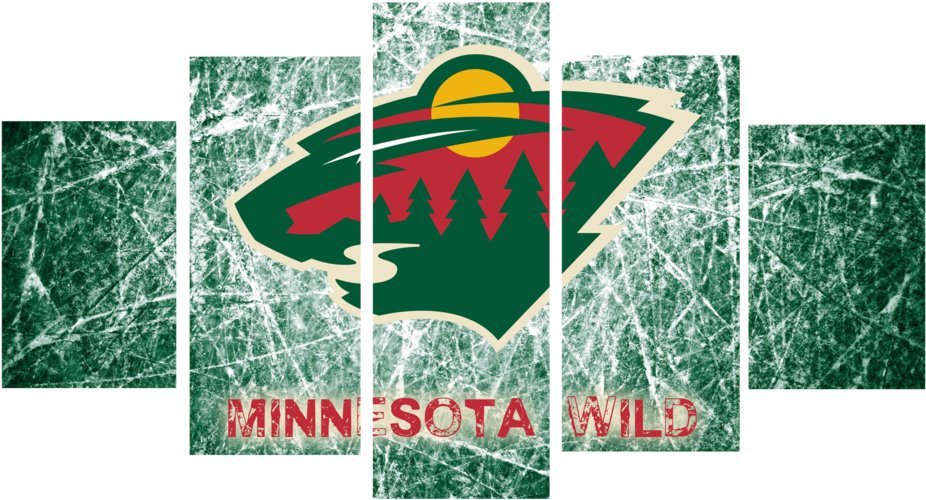 Download Hd Printed Minnesota Wild Hockey Logo 5 Pieces Canvas - Hockey ...