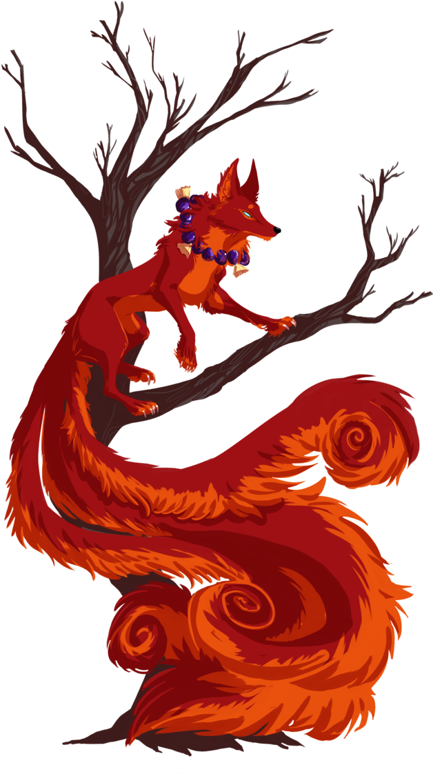 Download The Red Kitsune By Eliaowl-d5v9grd - Red Kitsune PNG Image ...