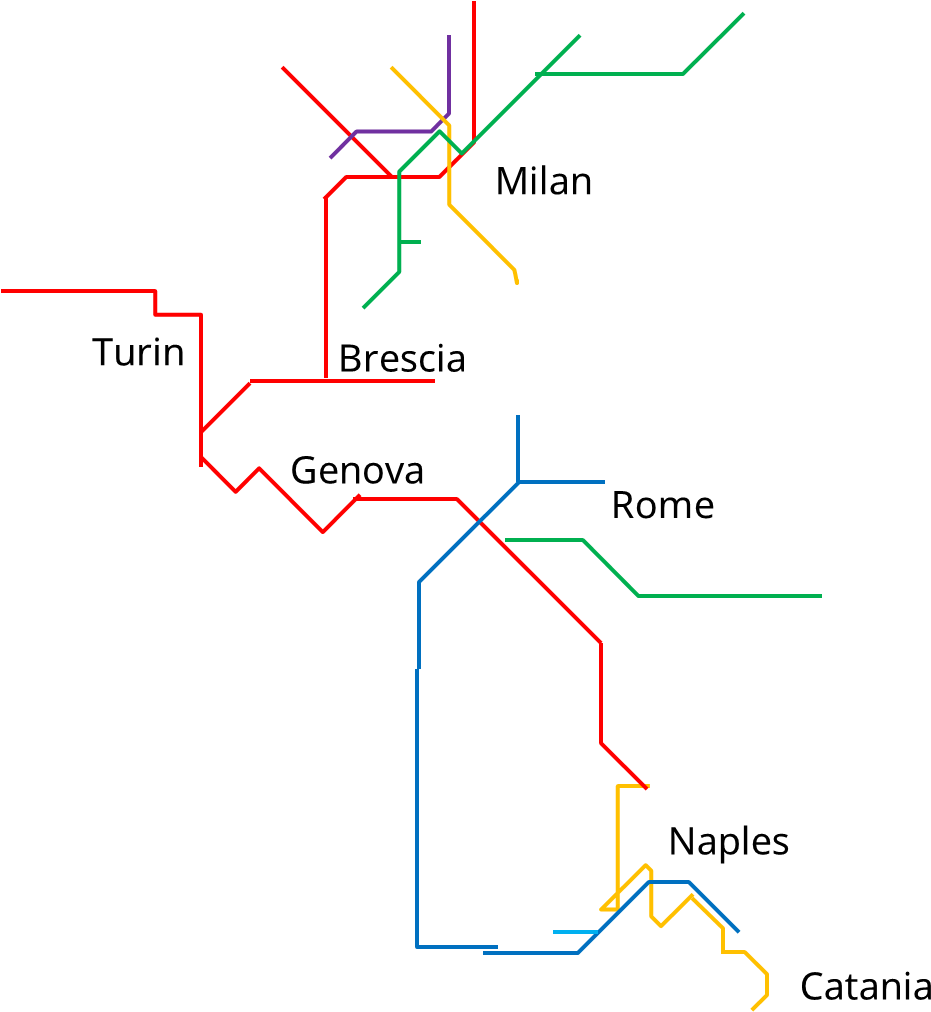 Metro Map Of Italy - Diagram - Free Transparent PNG Download - PNGkey
