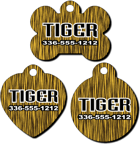 Download Personalized Tiger Stripe Background Pet Tag For Dogs PNG ...