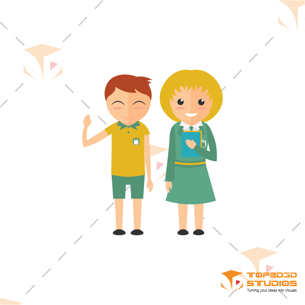 2d Student Pair - School - Free Transparent PNG Download - PNGkey