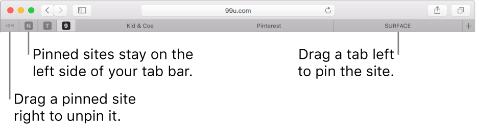 Pinned Sites In The Safari Tab Bar - Tab Bar Apple Mac - Free ...