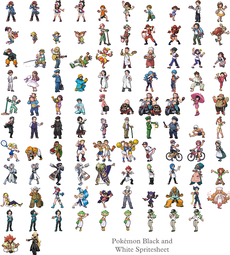 I Ve Got The Bw Sprites Pokemon People Sprites - Pokemon Black Trainer ...