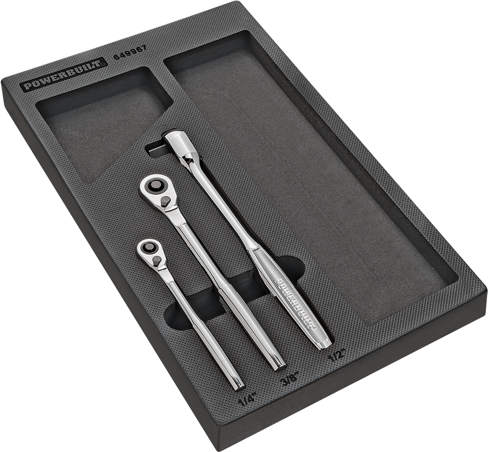 Download Powerbuilt Pro Tech 3 Piece Ratchet Set - Tool PNG Image with ...