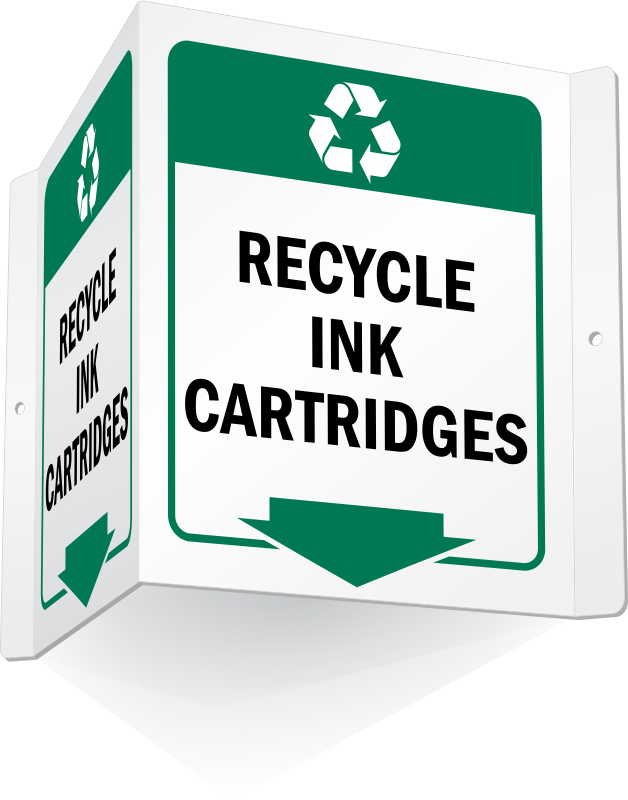 Download Recycle Ink Cartridges Projecting Recycling Sign - Recycle ...