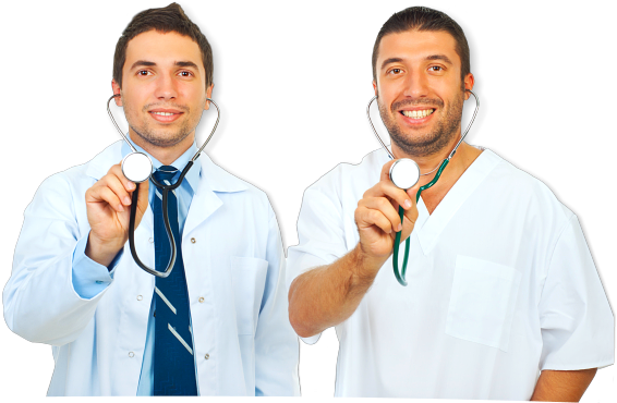 2 Doctors Wearing Stethoscope - 2 Doctors - Free Transparent PNG ...