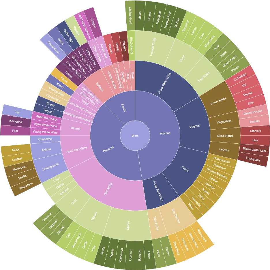 Wine Tasting Wheel - Uc Davis Wine Color Wheel - Free Transparent PNG ...