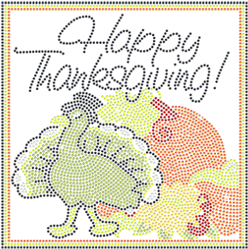 Happy Thanksgiving Turkey With Rhinestone Material - Craft - Free ...