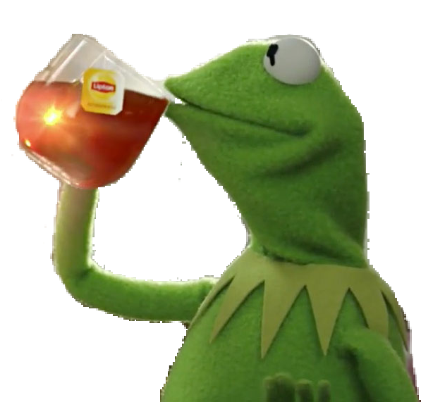 Report Abuse - Kermit Sipping Tea Sticker - Free Transparent PNG ...
