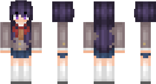 Minecraft Skin Ddlc Yuri - Yuri Minecraft Skin Ddlc - Free Transparent ...