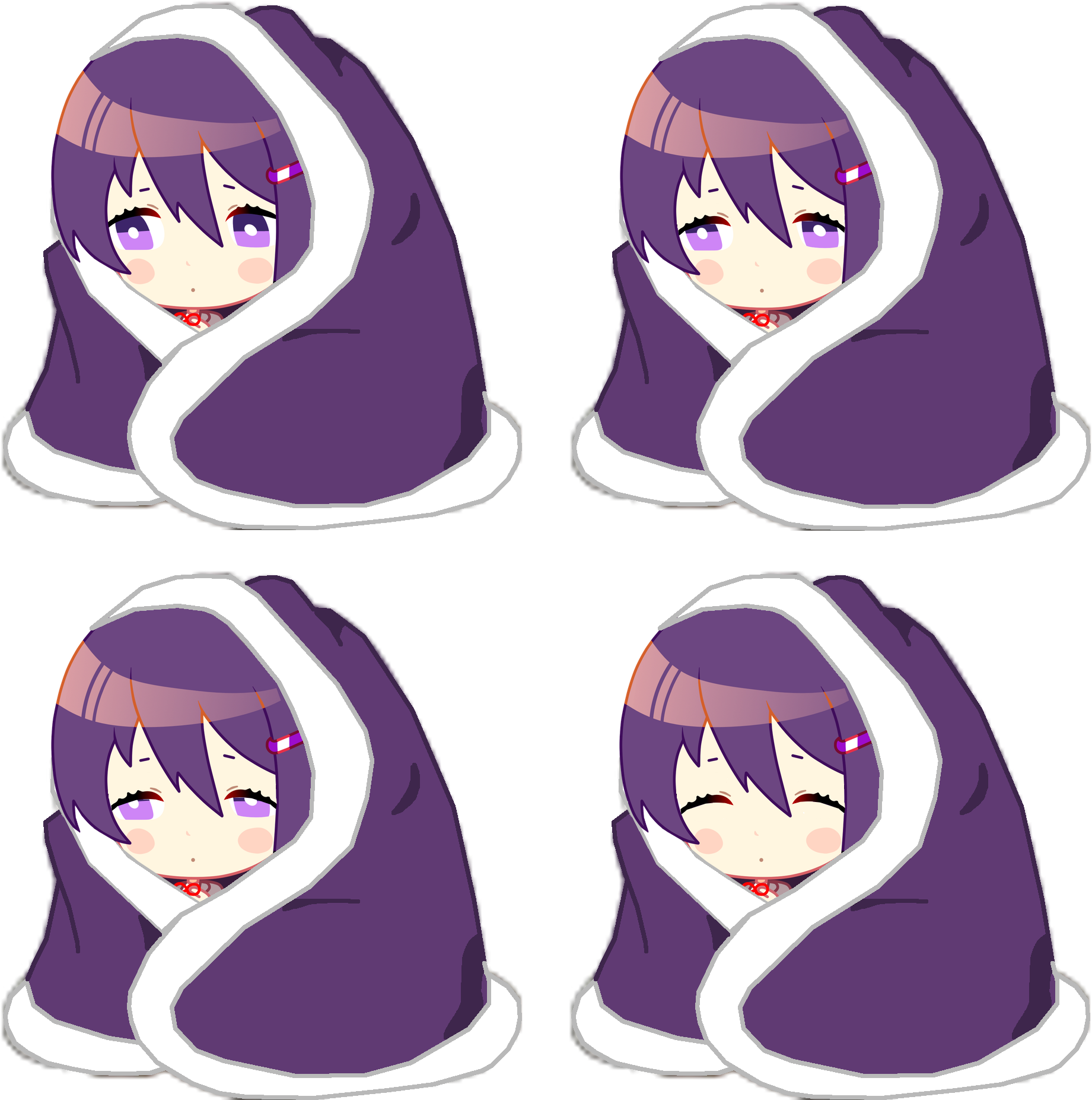 Edited Mediahd Sleeping Chibi Yuri Sprites Png Yuri - Ddlc Sleeping ...