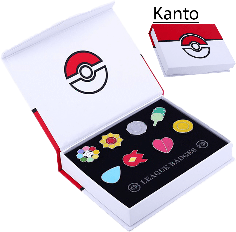 Pokemon Trainer Gym Badge Sets - Pokemon Kanto Badges Box - Free ...