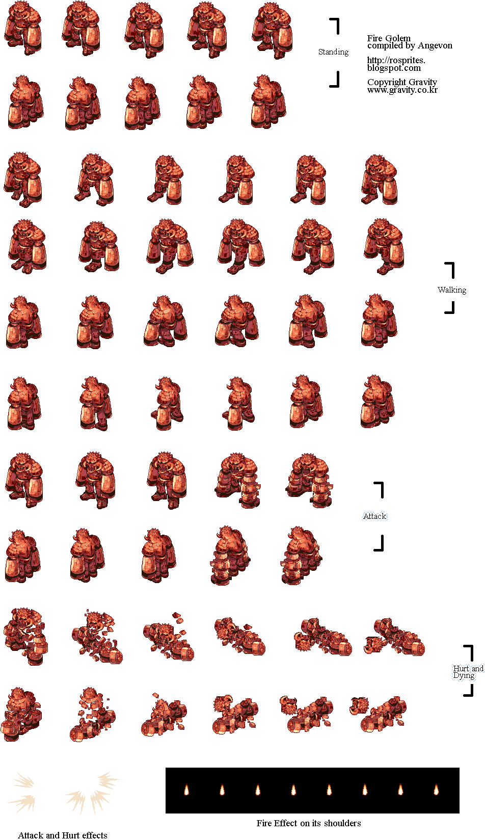 Download Fire Sandman - Fire Monster Sprite Sheet PNG Image with No ...