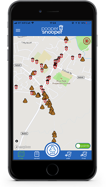 Pooper Snooper App Showing Bins And Poop Locations - Insight Quest Pty Ltd - Free Transparent ...
