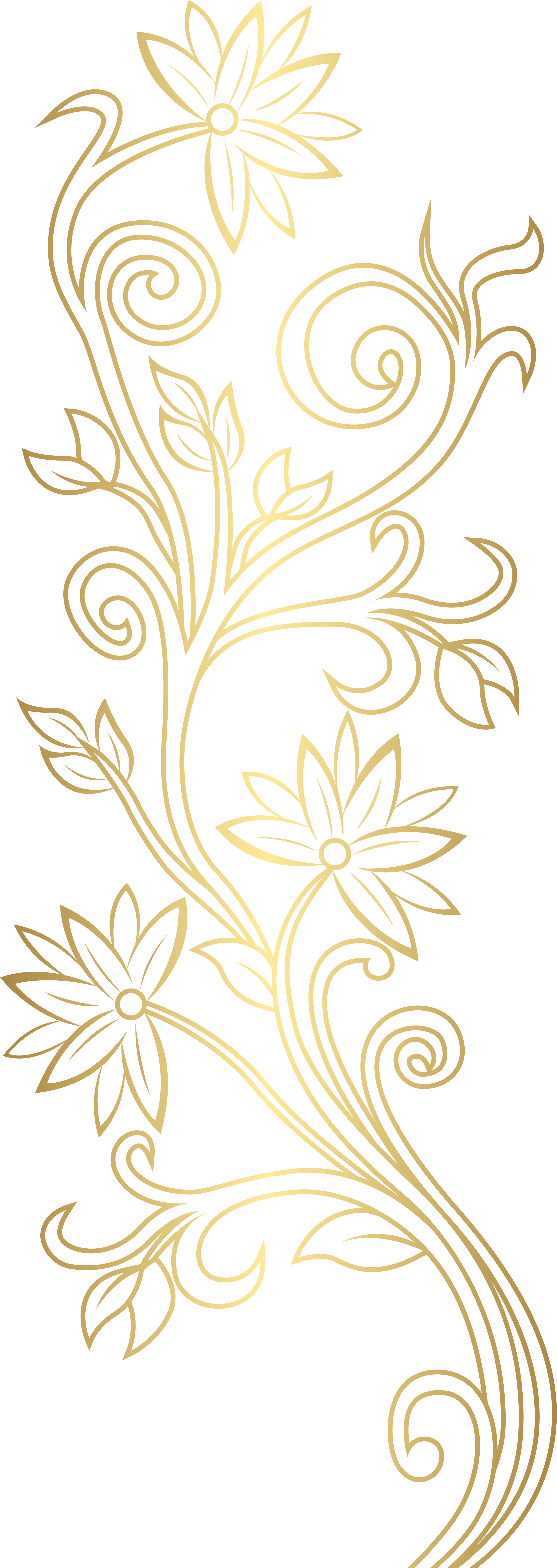 Floral Pattern In Gold Png - Free Transparent PNG Download - PNGkey