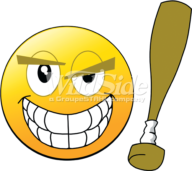 Download Emoji Baseball Bat - Smiley Face With Baseball Bat PNG Image ...