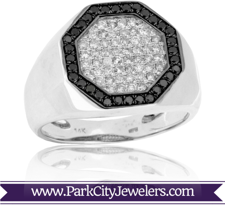 Download Diamond And Black Diamond Ring - Elk Ivory Tooth Trophy Antler ...