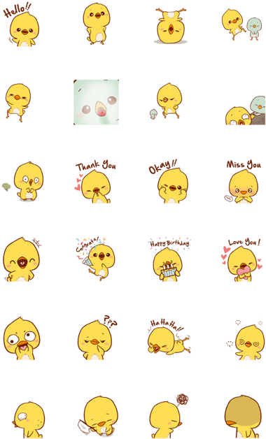 Download Cute Yellow Chick - Line PNG Image with No Background - PNGkey.com