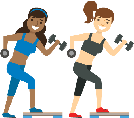 Icon Of 2 Smiling Women Working Out - Girls Working Out Clipart - Free ...