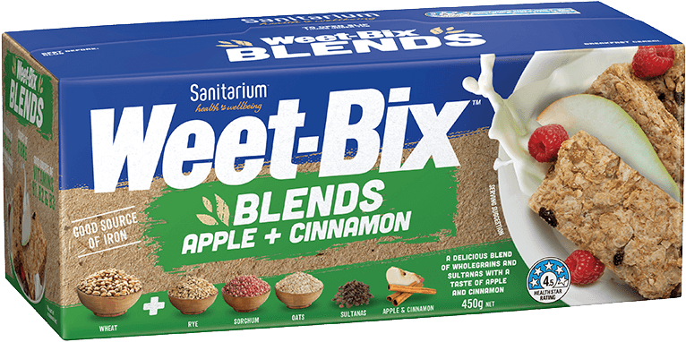 Download Weet-bix™ Blends Apple Cinnamon - Weet Bix PNG Image with No ...