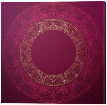 Download Round Golden Frame On A Dark Pink Background Canvas - Circle ...