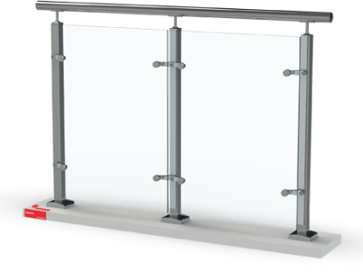 Side Mount Stainless Steel Staircase Glass Railing - Glass Railing Png ...