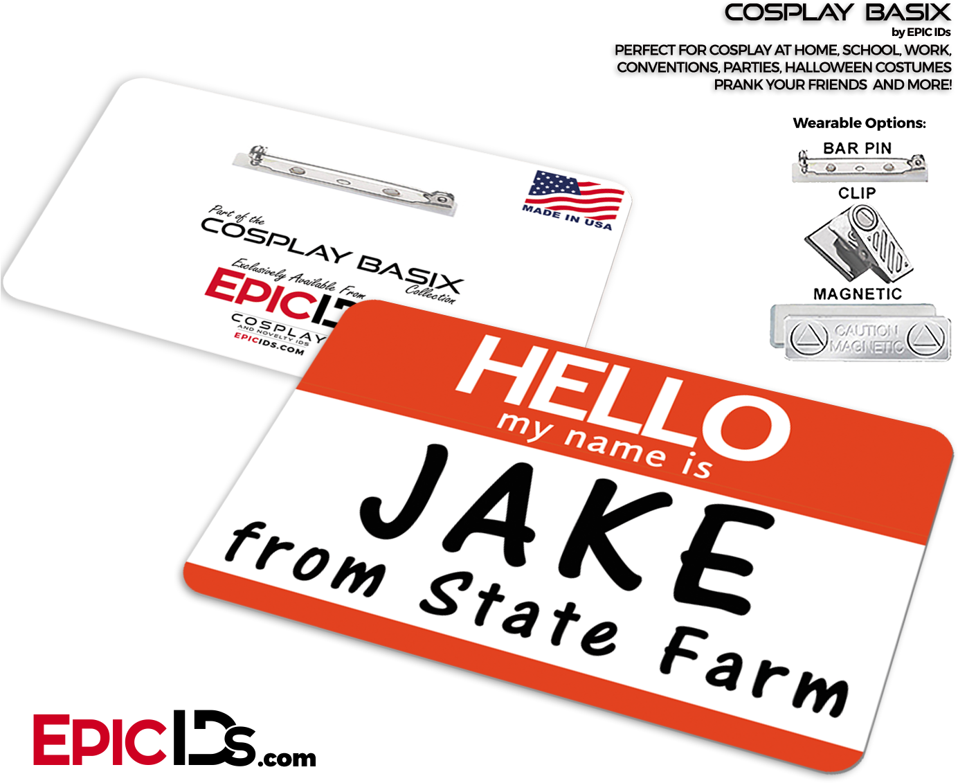Jake From State Farm Cosplay Id Badge - Breakfast Club Inspired Brian ...