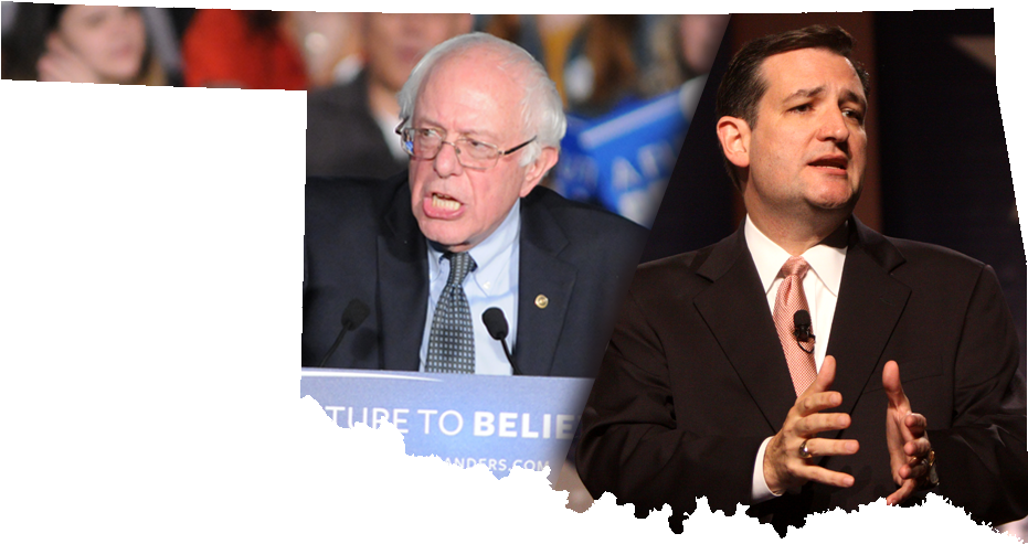 Bernie Sanders And Ted Cruz - Black And White - Free Transparent PNG ...