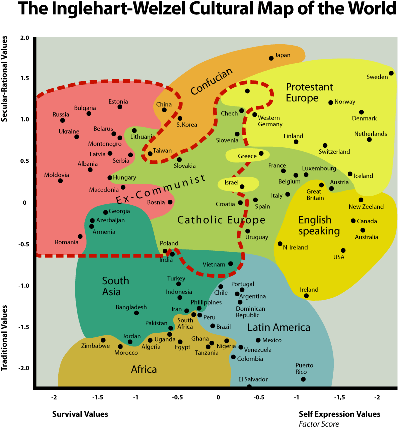 Download Inglehart Values Map Big - Cultural Map Of The World PNG Image ...