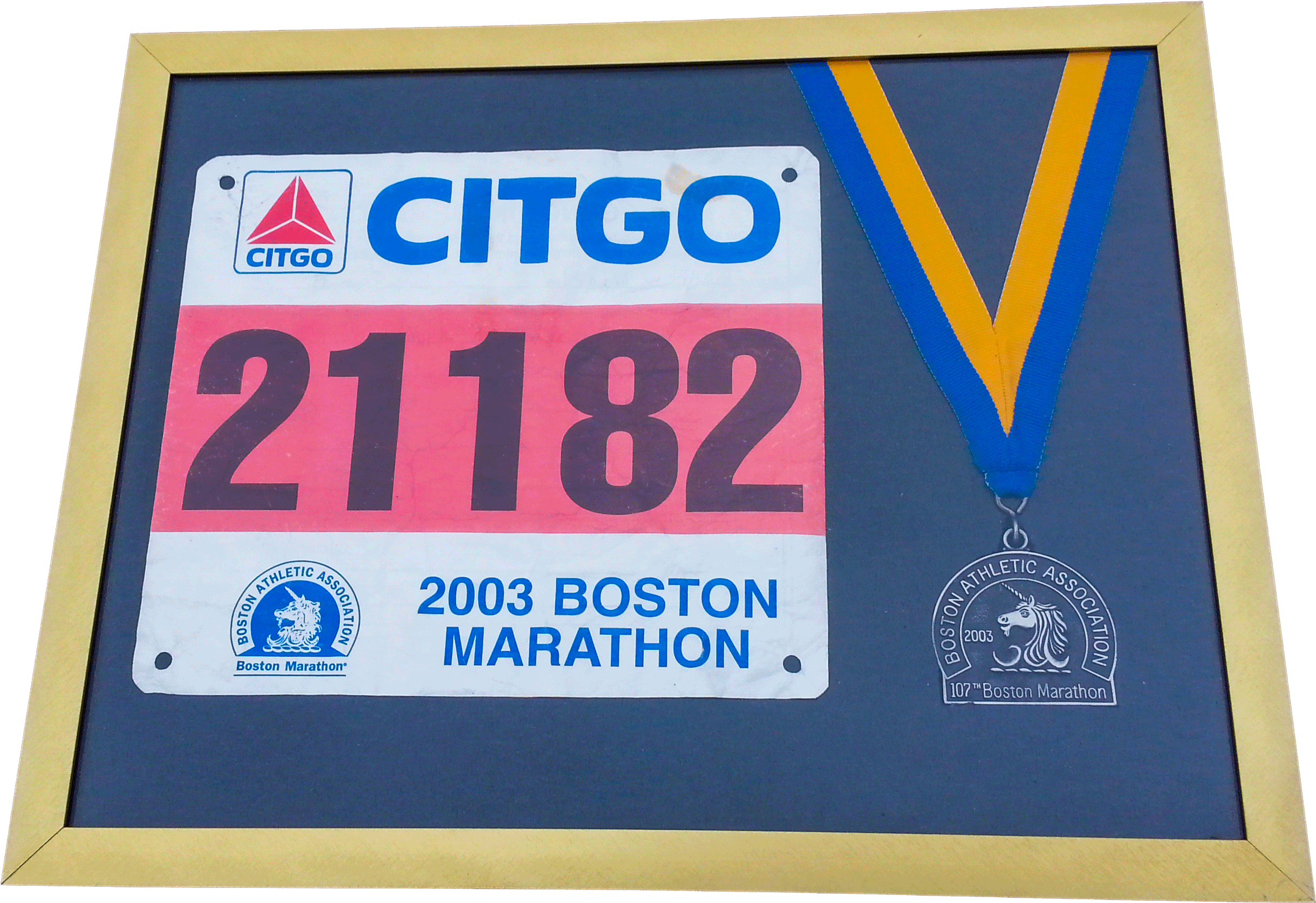 Download Boston Marathon Medals, Award Frame - 2003 Boston Marathon PNG ...