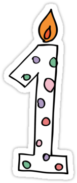 "first Birthday Candle Number One" Stickers By Wasootch - Birthday ...