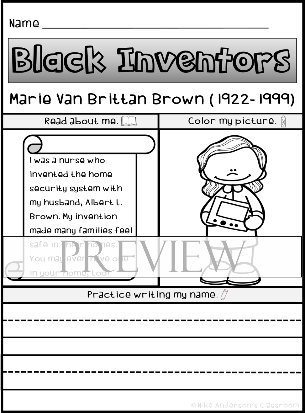 Marie Van Brittain Brown African American Inventor - African Americans ...