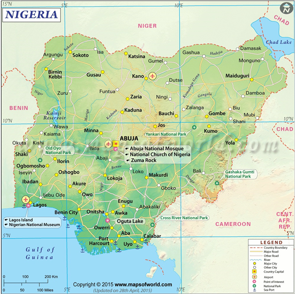 Download Map Of Nigeria Showing The Position Of Owerri - Zuma Rock Map ...