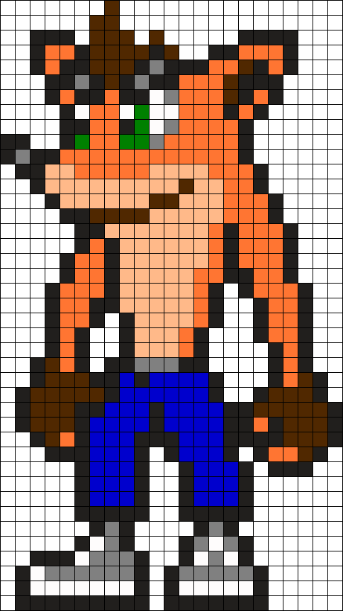 Crash Bandicoot Perler Bead Pattern - Free Transparent PNG Download ...