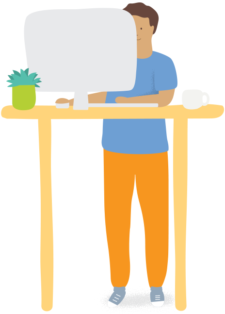 Download Person Standing Using A Computer - Person PNG Image with No ...