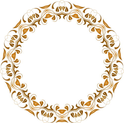 Graphics Of Decorative Border With Flowers And Leaves - Bingkai Bulat ...