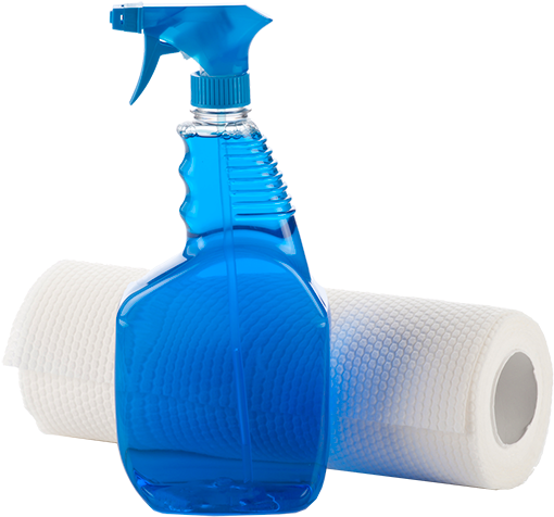 Download Cleaning Bottles And Paper Towels - Cleaner PNG Image with No ...