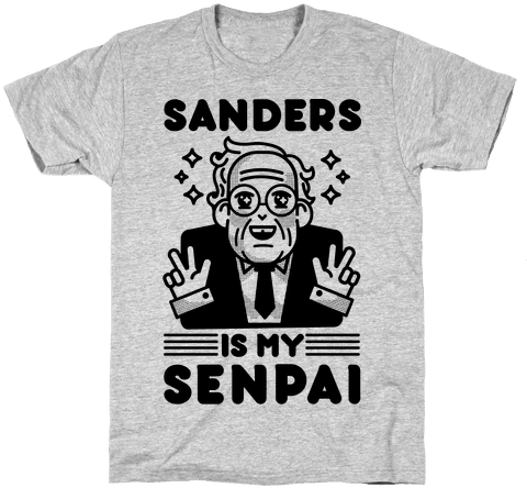 Download Bernie Sanders Is My Senpai Mens T-shirt - Hex Girls Shirt PNG ...