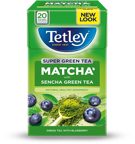 Download Matcha With Blueberry - Tetley Decaf 160 Tea Bags 500g PNG ...