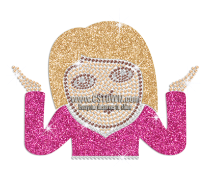 What's Matter Emoji Iron On Glitter Rhinestone Transfer - Clothes Iron ...