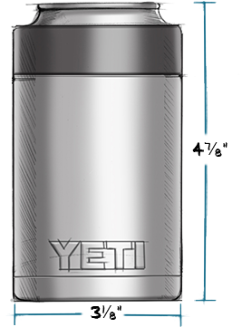 Dimensions - Yeti Coolers Rambler Colster, 12oz - Free Transparent PNG ...