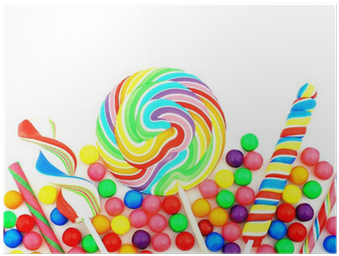 Colorful Assortment Of Candy Forming A Border Over - Candy Corner ...