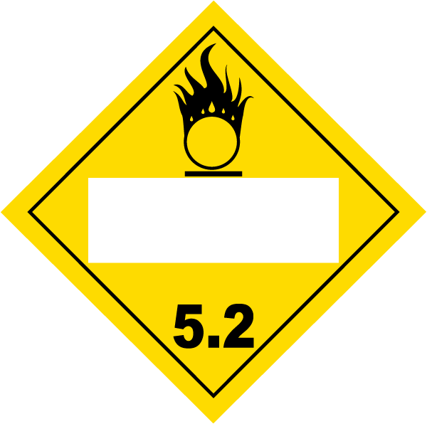 Blank Organic Peroxide Class - Oxidizer Placard - Free Transparent PNG ...