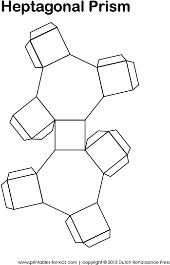 Heptagonal Prism Paper Model - 3d Shape With 9 Faces - Free Transparent ...