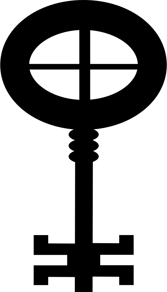 Key Design With Gross Oval And A Thin Cross Inside - Icon - Free ...
